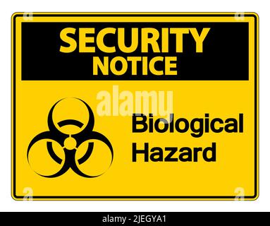 Security notice Biological Hazard Symbol Sign on white background ...