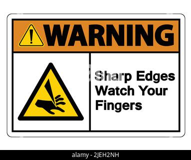 Waring Sharp Edges Watch Your Fingers Symbol Sign Isolate On White ...
