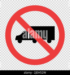 No Trucks Sign on transparent background,vector illustration Stock ...