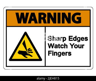 Waring Sharp Edges Watch Your Fingers Symbol Sign Isolate On White ...