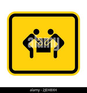Two person heavy lift symbol icon vector for packaging concept Stock ...