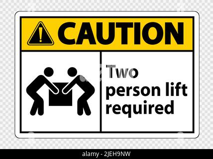 Two person lift required Symbol Sign Isolate on transparent Background ...