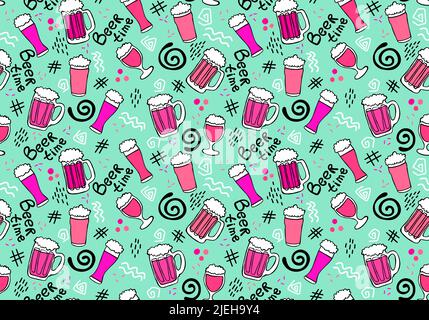 Octoberfest seamless beer pattern for fabrics and wrapping paper and ...
