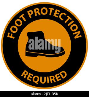 Warning Foot Protection Required Wall Symbol Sign Isolate on ...