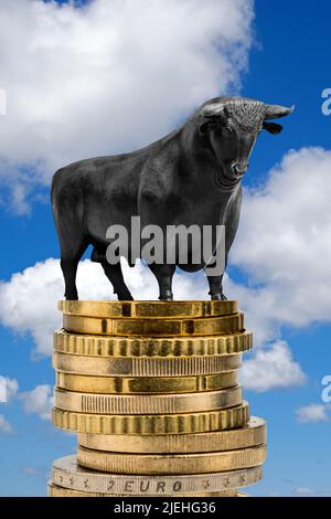 Börse, Aktien, Aktienkurse, Bulle, Bullenmarkt, Steigende Kurse ...