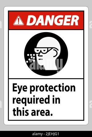 Warning Sign Eye Protection Required In This Area Stock Vector Image ...