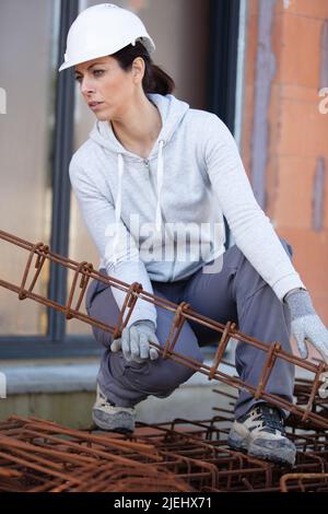 manual reinforcement of the foundation grid Stock Photo - Alamy