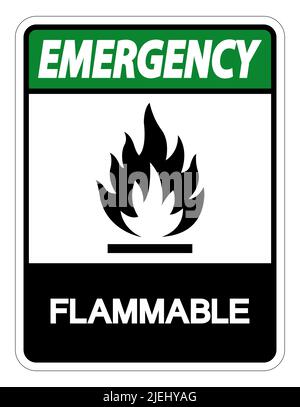 Emergency Flammable Symbol Sign Isolate On White Background,Vector ...