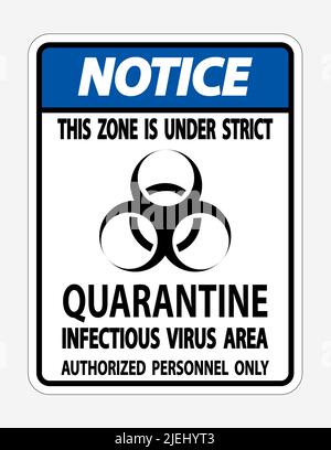 Notice Quarantine Infectious Virus Area Sign Isolate On White ...