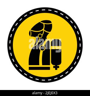 Wear SCBA (Self Contained Breathing Apparatus) Symbol Isolate On White ...