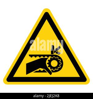 Hand Entanglement Notched Belt Drive Symbol Sign Isolate on White ...