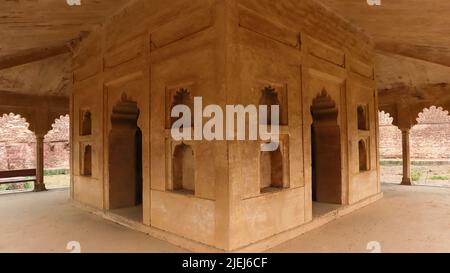 Pavilion or a baradari at center of courtyard, Narwar Fort, Shivpuri ...