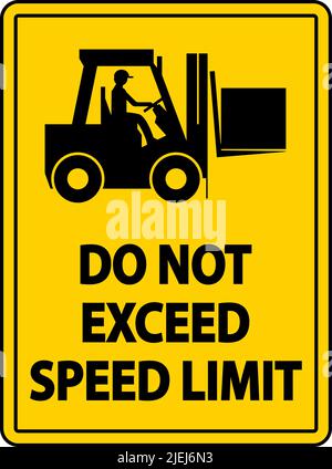 Do Not Exceed Speed Limit Label Sign On White Background Stock Vector ...