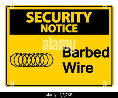 Notice Barbed Wire Symbol Sign On White Background,Vector Illustration ...