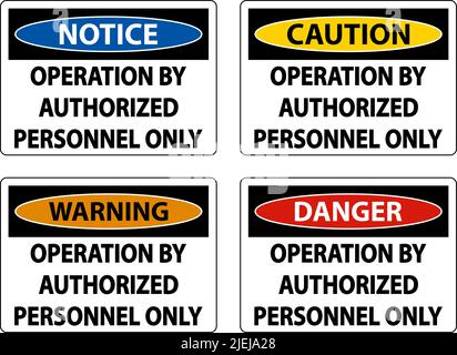Operation By Authorized Label Sign On White Background Stock Vector ...