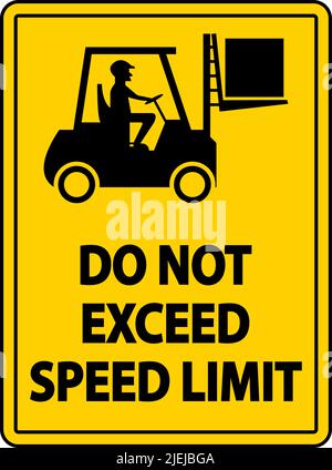 Do Not Exceed Speed Limit Label Sign On White Background Stock Vector ...