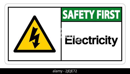 Safety first Electricity Symbol Sign Isolate On White Background,Vector ...