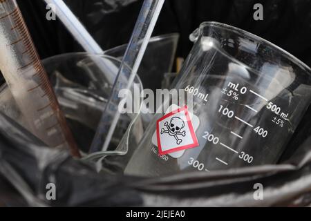 Chemical waste from the laboratory was discarded Stock Photo - Alamy