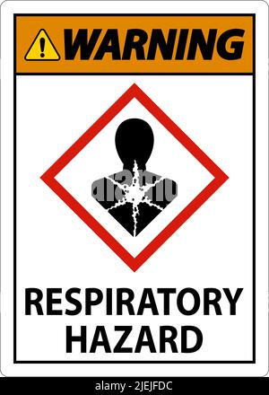 Warning Respiratory Hazard GHS Sign On White Background Stock Vector ...