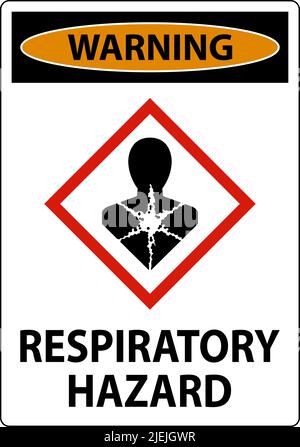 Warning Respiratory Hazard GHS Sign On White Background Stock Vector ...