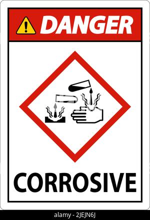 Danger Corrosive GHS Sign On White Background Stock Vector Image & Art ...