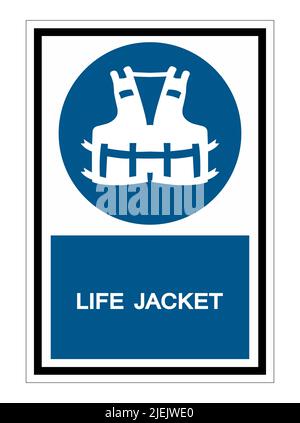 PPE Icon.Wearing a life jacket for safety Symbol Sign Isolate On White ...