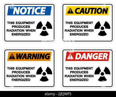 Danger This equipment produces radiation when energized Symbol Sign On ...