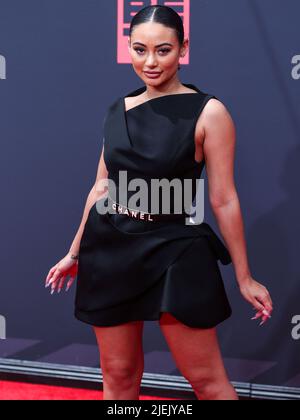 Tamera Kissen arrives at the BET Awards on Sunday, June 26, 2022, at ...