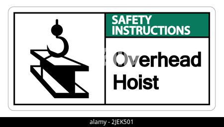 Safety instructions Overhead Hoist Symbol Sign Isolate On White ...