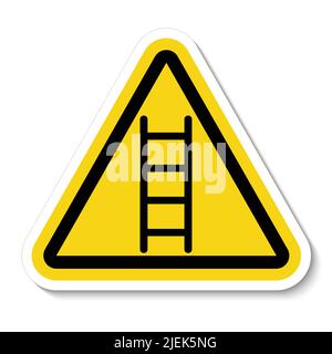 Do not use ladder, no ladders, prohibition sign, isolated vector ...