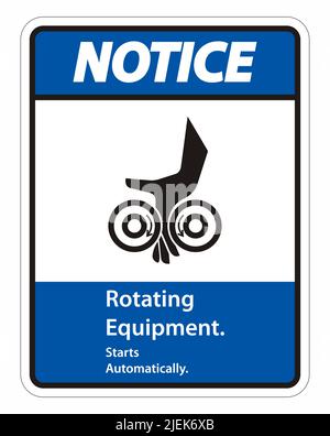 Rotating Equipment.Starts Automatically Symbol Sign Isolate on White ...