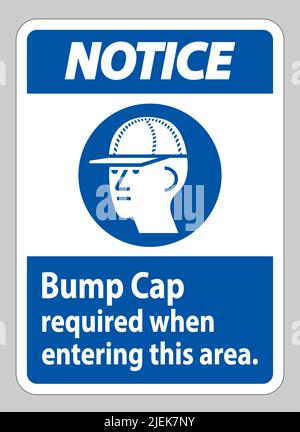 Danger Sign Bump Cap Required When Entering This Area Stock Vector ...