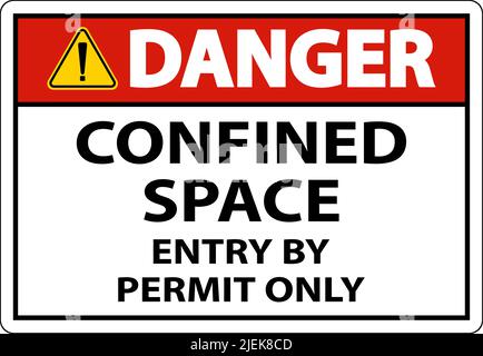 Danger Confined Space Entry By Permit Only safety sign, safety sign ...