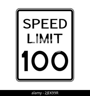 American sign 100 limit speed. Isolated vector illustration. City ...