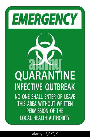 Emergency Quarantine Infective Outbreak Sign Isolate on transparent ...