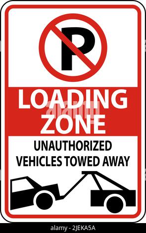 Loading area no parking notice sign. Warehouse safety signs and symbols ...