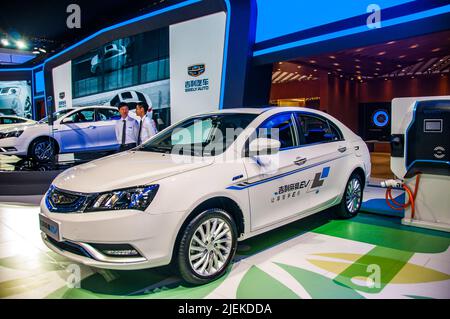Geely Emgrand EV on display at the 2015 Guangzhou Auto Show Stock Photo ...