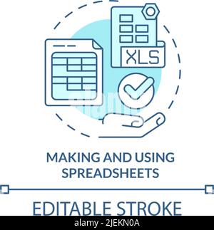 Making and using spreadsheets concept icon Stock Vector Image & Art - Alamy