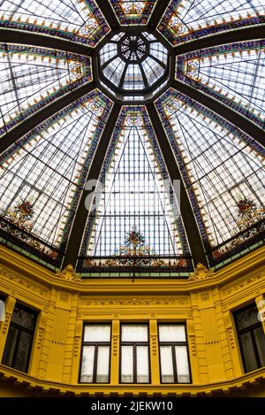 Octagonal atrium in Oktogon urban passageway in central Zagreb designed ...