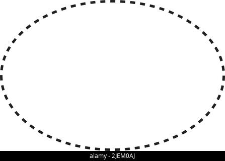 Ellipse symbol dashed shape vector icon for creative graphic design ui ...