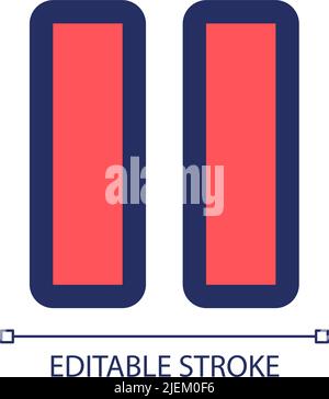 File pause flat color vector icons with shadows in round outlines on white background Stock ...