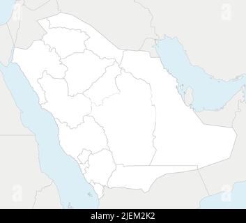 Map of Saudi Arabia with the provinces, Northern Borders Province is ...