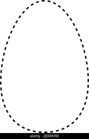 Dotted oval shape for tracing lines for preschool and kindergarten ...