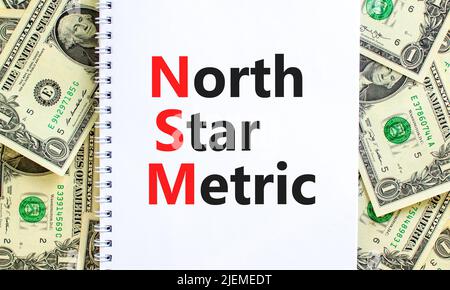 NSM north star metric symbol. Concept words NSM north star metric on ...