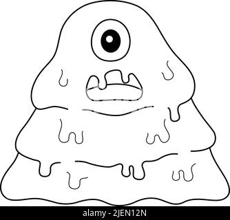One Eyed Monster Coloring Page for Kids Stock Vector Image & Art - Alamy