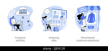 Customer profiling isolated cartoon vector illustrations Stock Vector ...