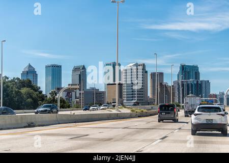 Tampa, USA - October 4, 2021: Road street interstate highway i75 in ...