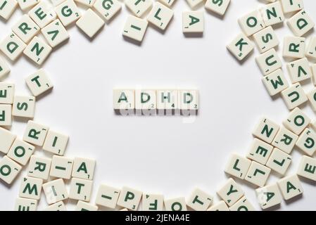 ADHD formed of scrabble blocks Stock Photo - Alamy