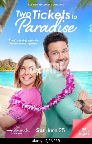 TWO TICKETS TO PARADISE, from left: Ashley Williams, Ryan Paevey, 2022 ...