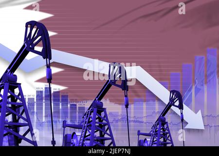 Qatar oil industry concept, industrial illustration - lowering down ...